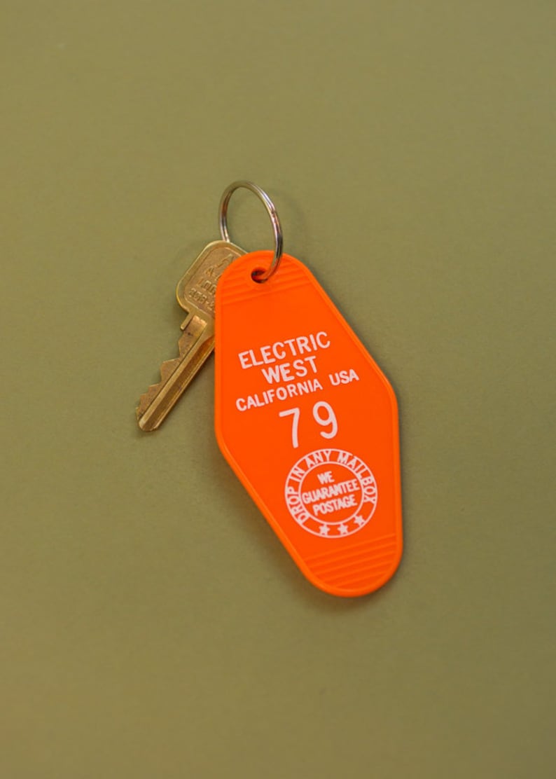 Electric West Retro Motel Key Tags Key Chain Vintage Key | Etsy
