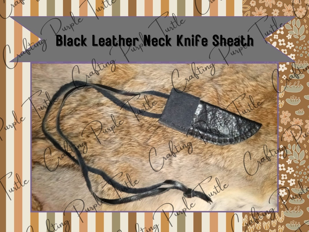 Handmade Black Leather Neck Knife Sheath - Etsy