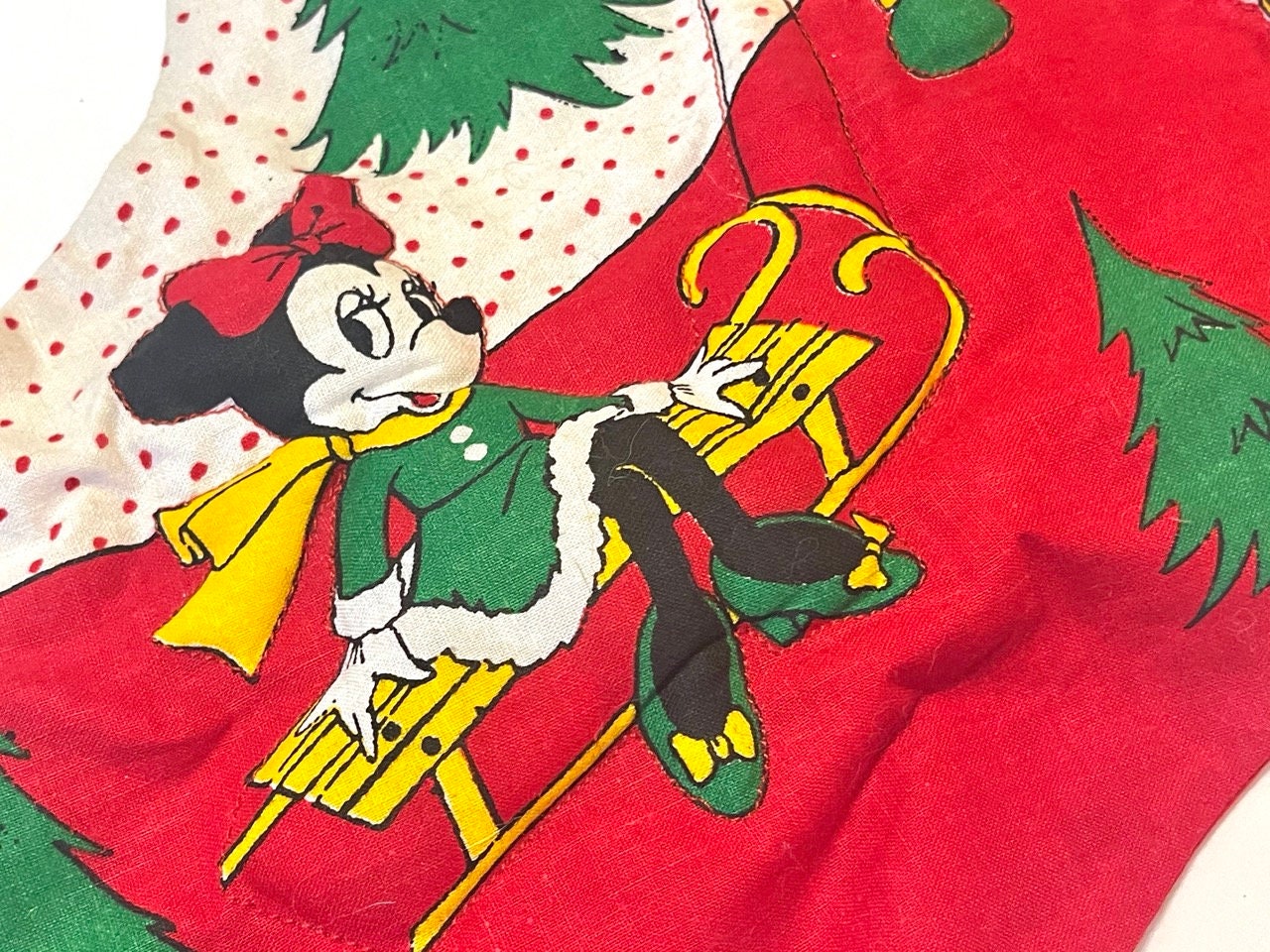 Disney 1920s Mickey Minnie Mouse Stocking Sledding Pluto Dog - Etsy