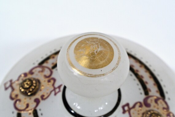 RARE Victorian Frosted Glass Vanity Powder Jar Lidded… - Gem