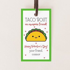 Editable TACO Valentine's Day Tag Taco Bout a Valentine Preschool Card ...
