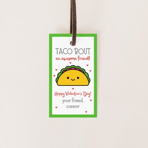 Editable TACO Valentine's Day Tag Taco Bout a Valentine Preschool Card ...