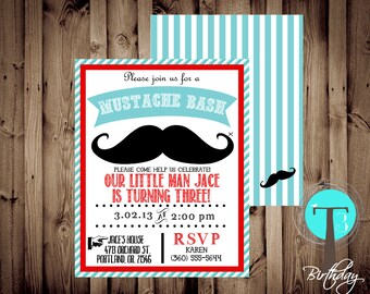 Mustache Invitation | Etsy