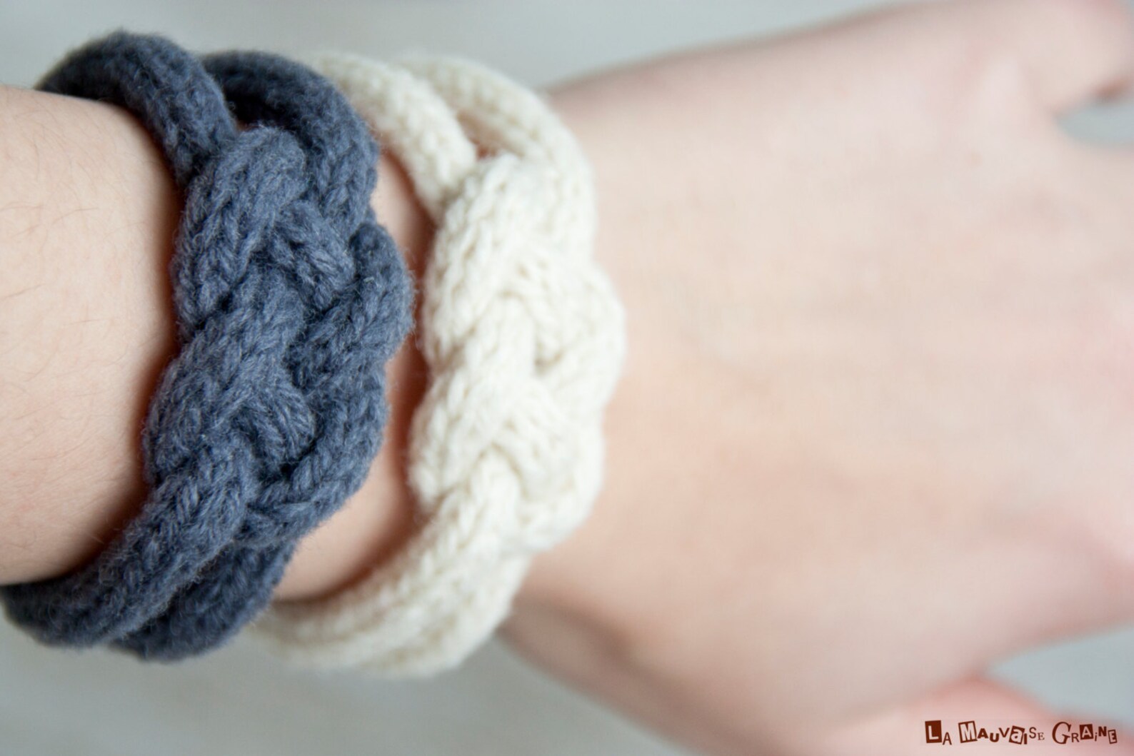 French Knitted Wool Bracelet Using Lamb's Wool Yarn From - Etsy