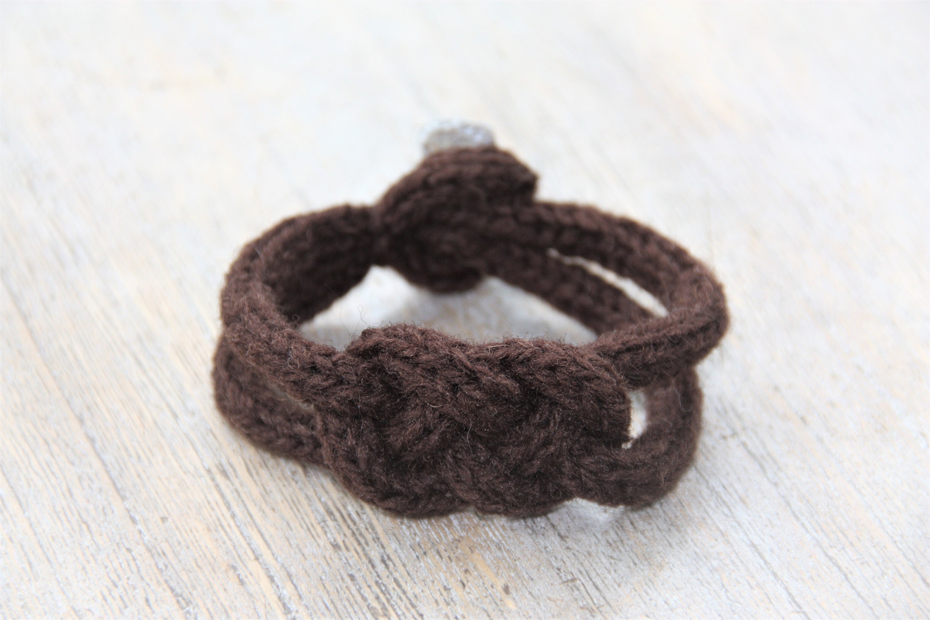 French Knitted Wool Bracelet Using Lamb's Wool Yarn From - Etsy UK