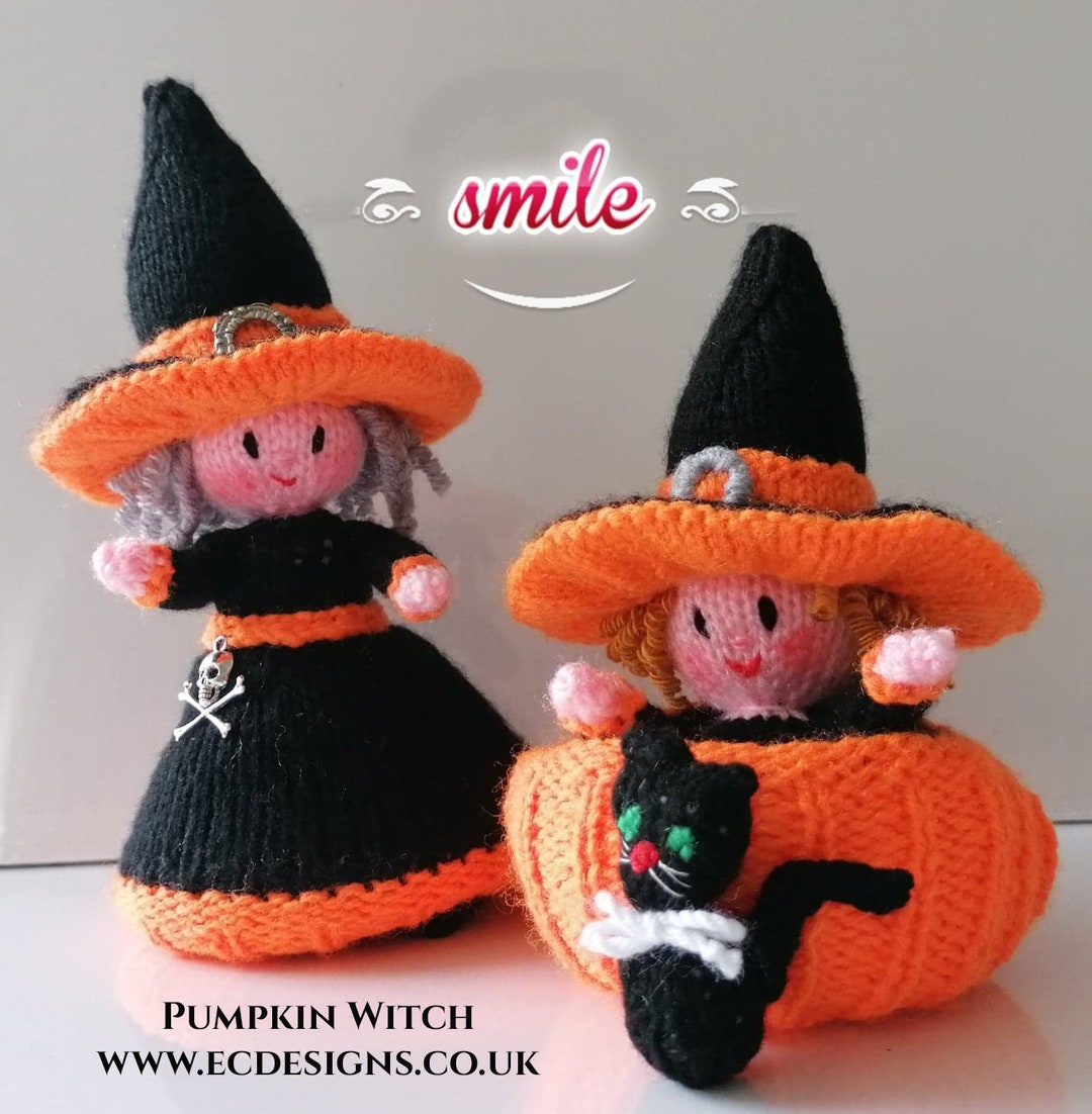Pumpkin Witch Knitting Pattern - Etsy