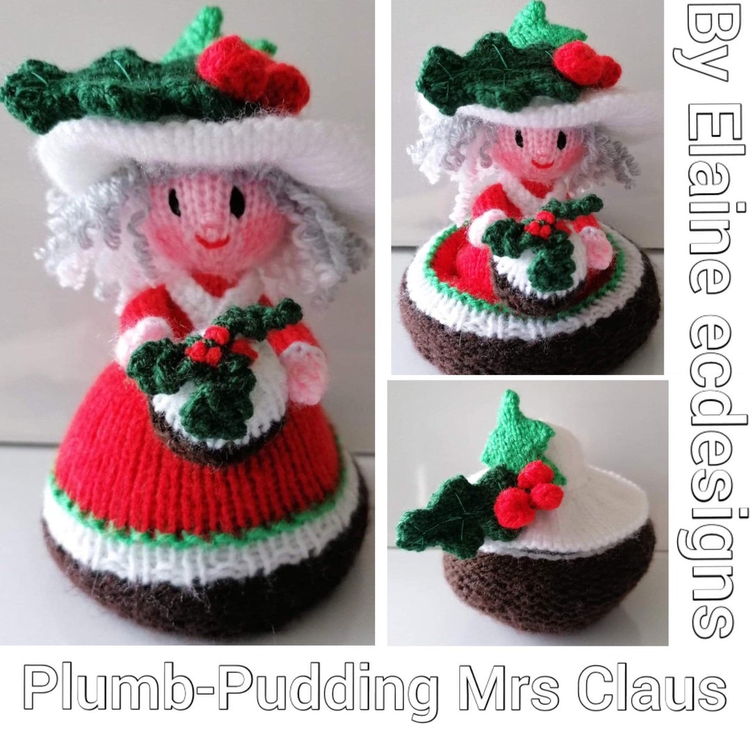 Plum-pudding Mrs Claus Knitting Pattern - Etsy