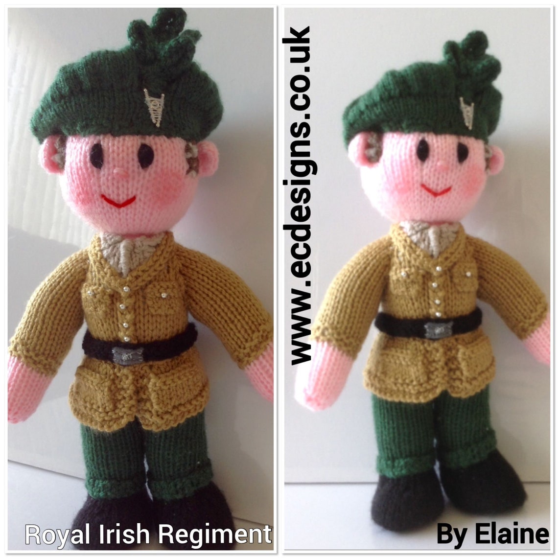 Royal Irish Regiment Soldier & the Colonel Toy Knitting | Etsy