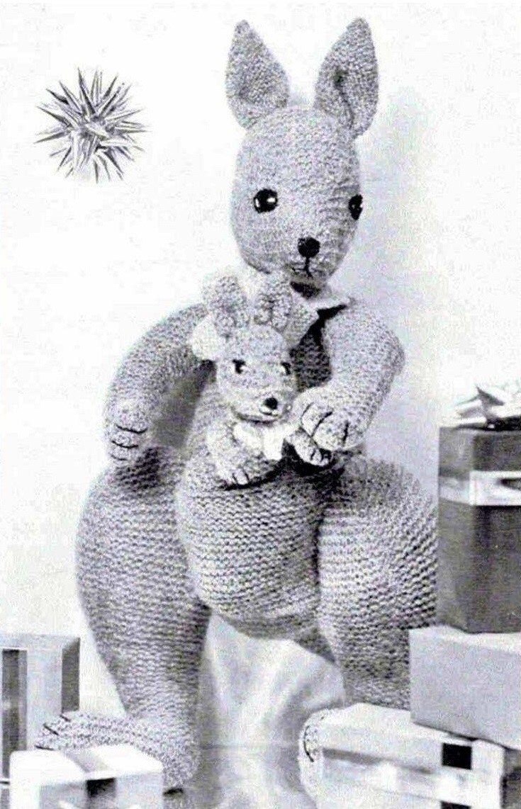 The Mother & Baby Kangaroo Knitting Pattern Vintage - Etsy