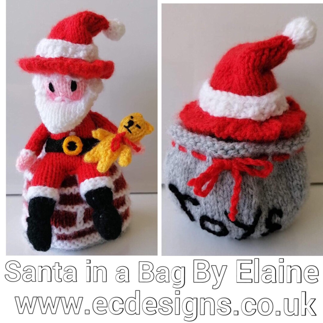 Santa in a Bag Knitting Pattern - Etsy