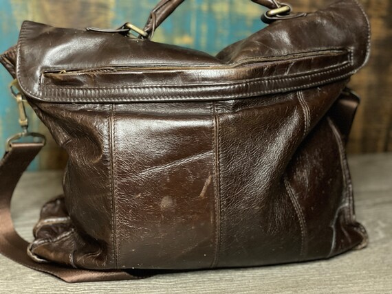 Dark Brown Rich LEATHER VINTAGE BAG Crossbody - Gem