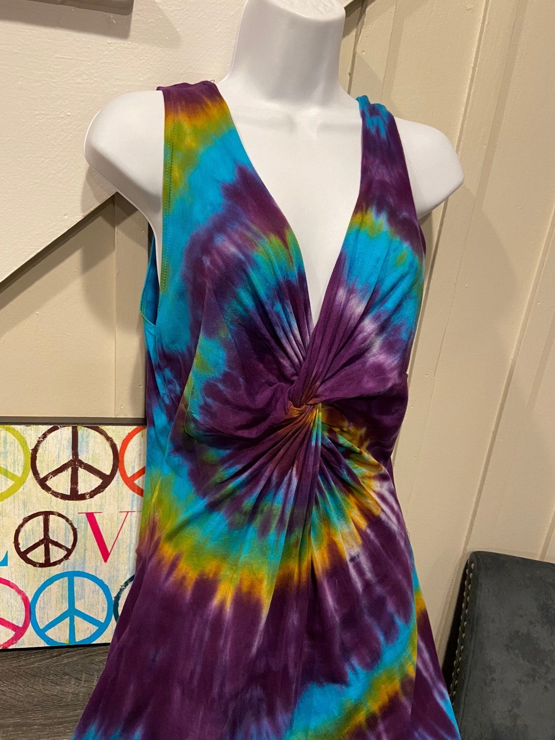 Tie Dye Dress Woodstock Tie Dye Dress Womens Dress Beach Etsy