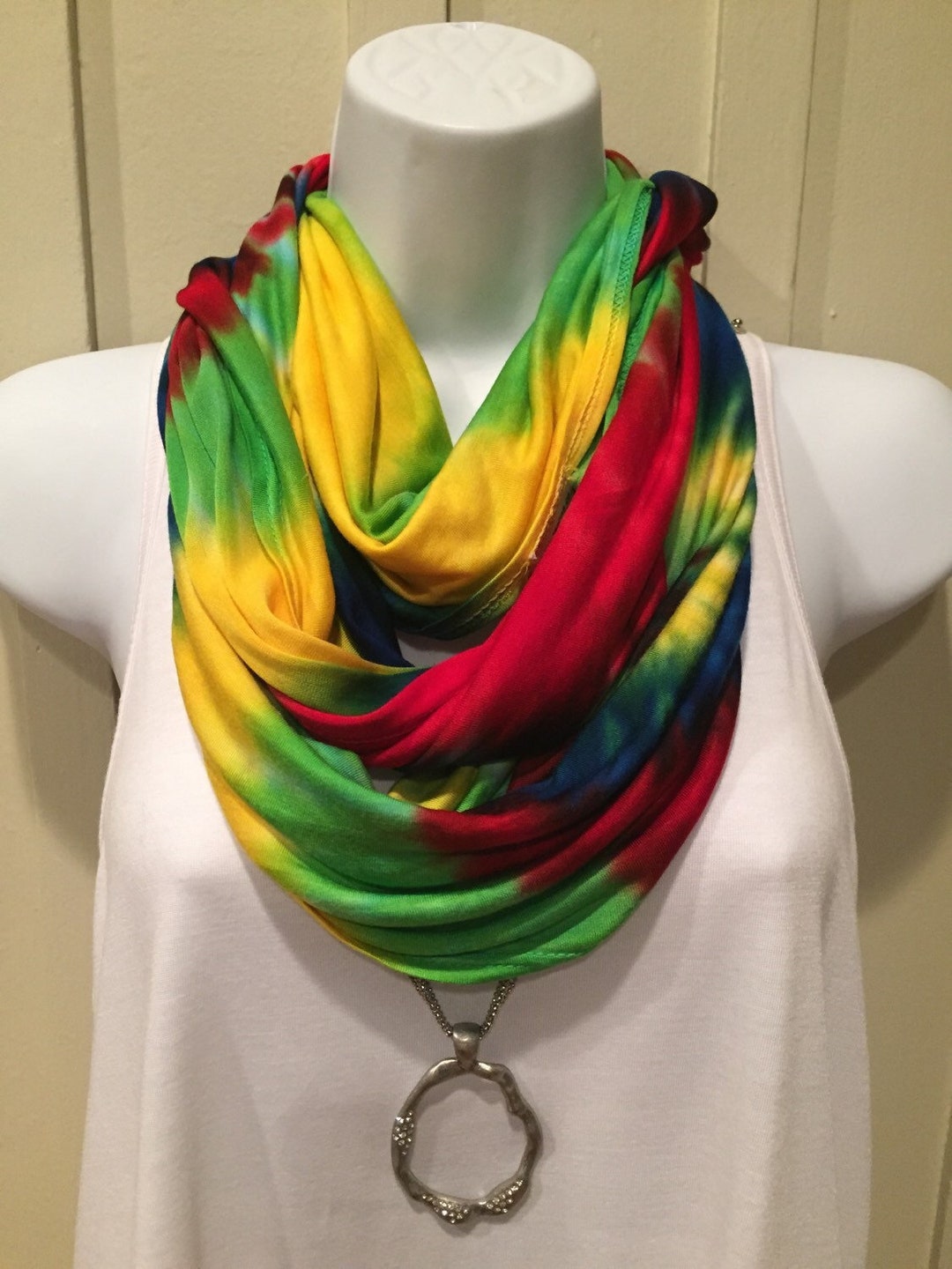 Tie Dye Infinity Scarf, Autism Themed Gift, Winter Scarf, Handmade ...