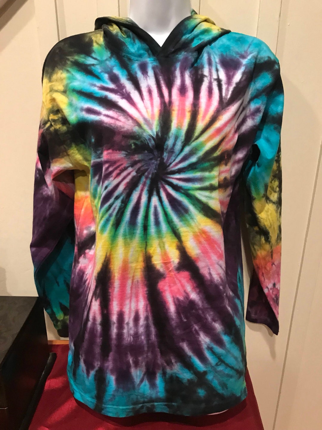 Hoodie Tshirt, Custom Tie Dye, Unisex Tshirt, Tie Dye Outwear, Festival ...