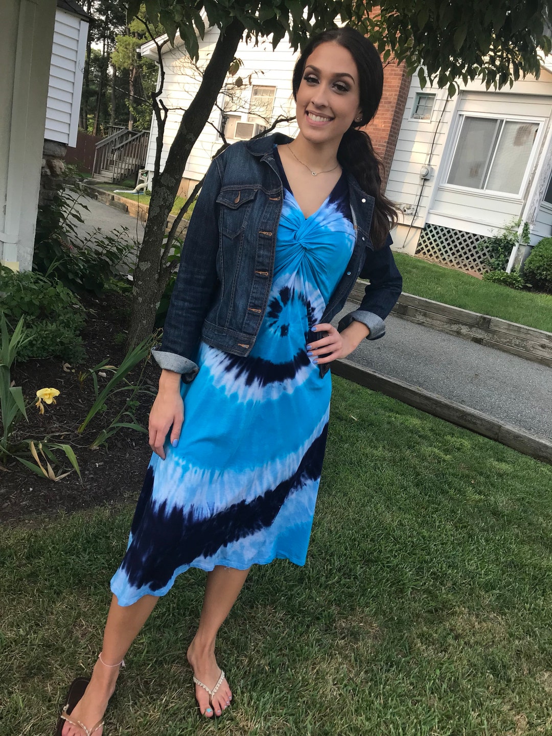 Tye Dye Dress, Twisted Sis Midi Dress, Woodstock Tie Dye Dress, Cotton ...