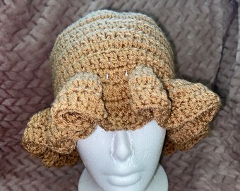 Handmade Crochet Ruffle Hat in Fall Colors - Etsy