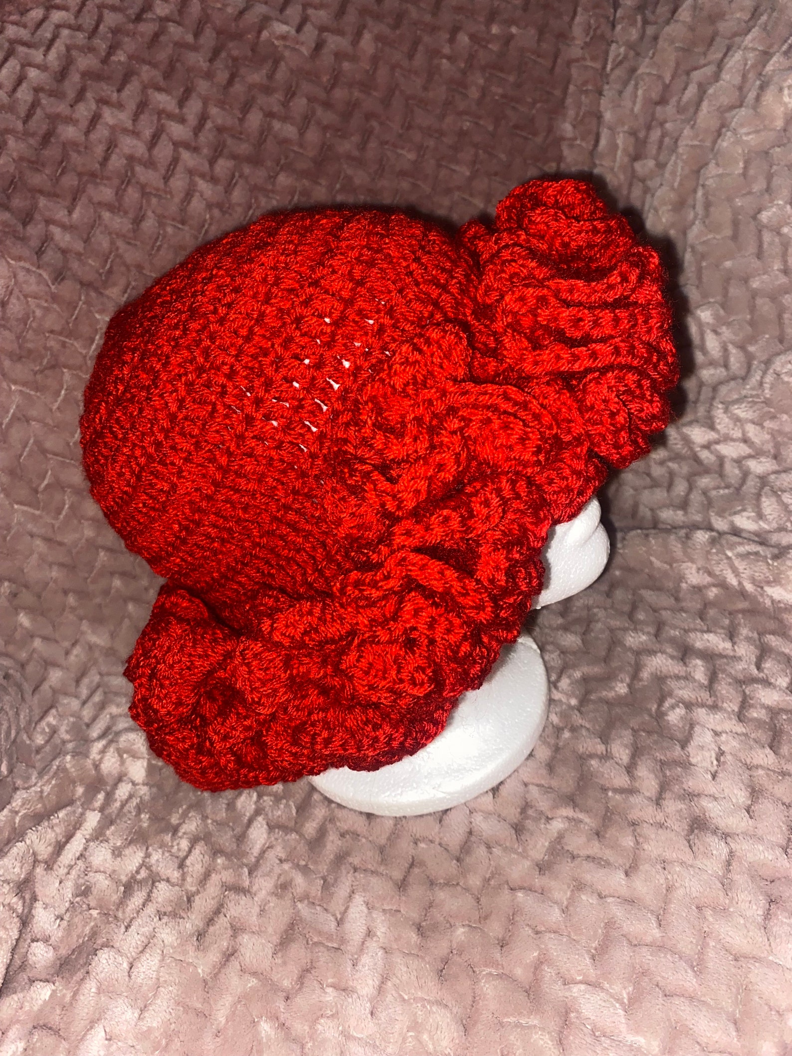 Handmade Red Crochet Ruffle Hat - Etsy
