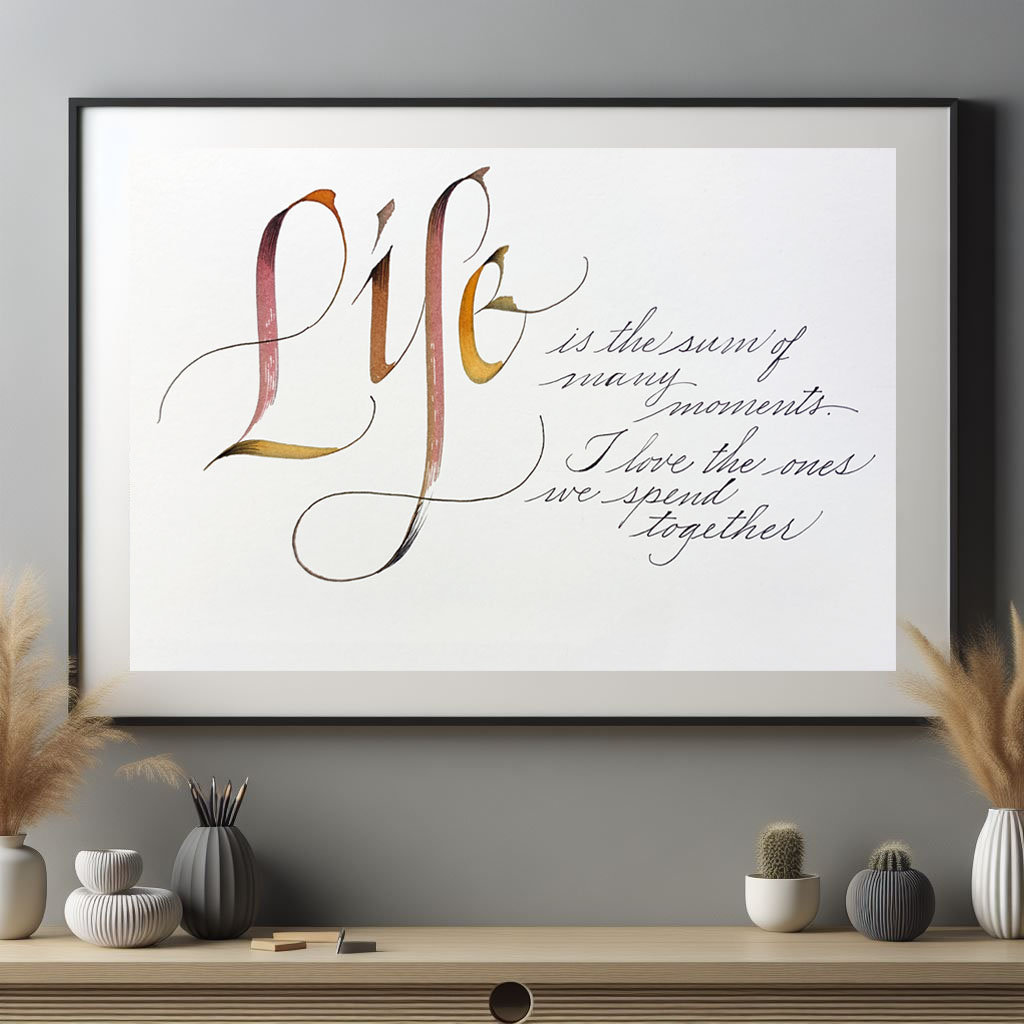 Calligraphy Quote Wall Art Print Handwritten Artwork, 18x12 ...