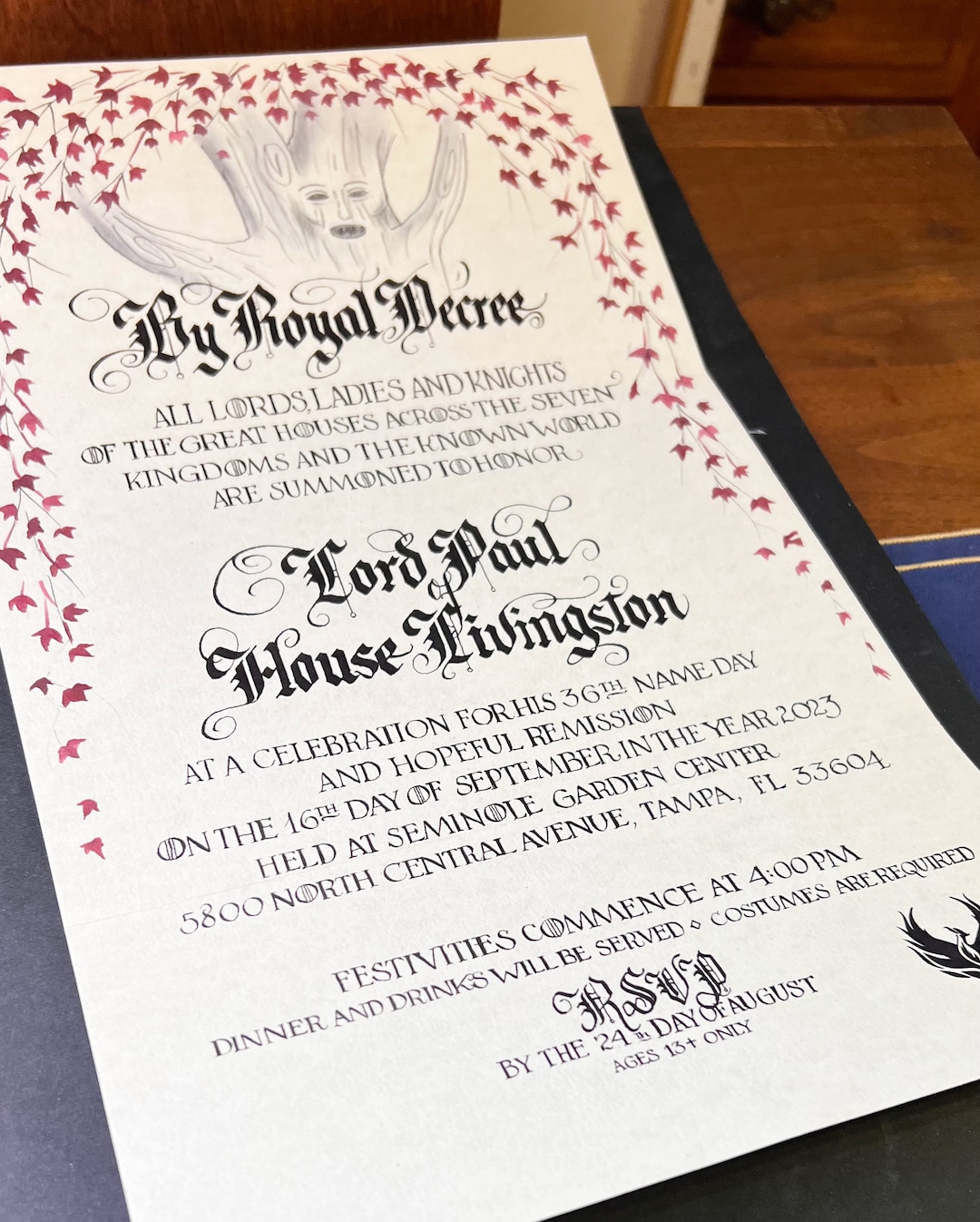Custom Calligraphy Party Invitation, Personalized Calligraphy Letter ...