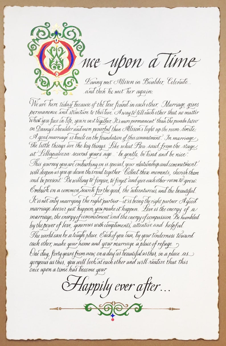 Personalized Calligraphy Gift Custom Handwritten Love Letter for Spouse ...