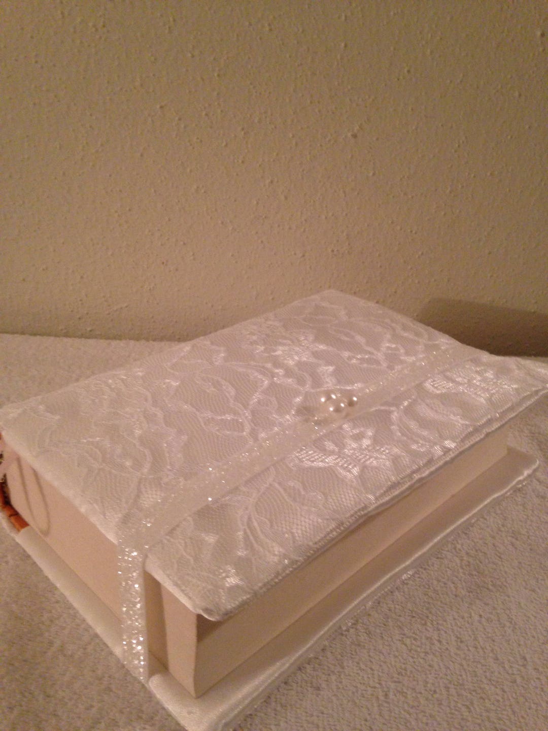 Beautiful Satin White and Lace Design Bible Cover -ceremony - Baptism ...