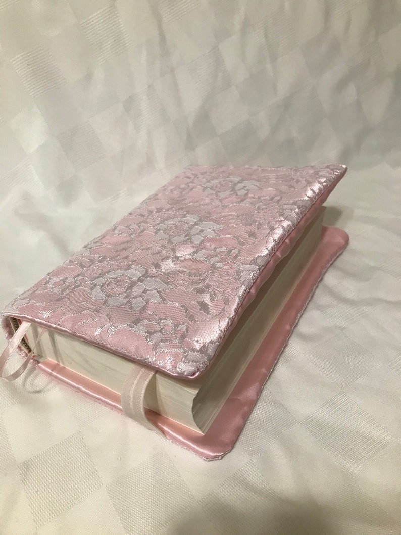 Beautiful Satin Pink and Lace Design Bible Cover Ceromony | Etsy