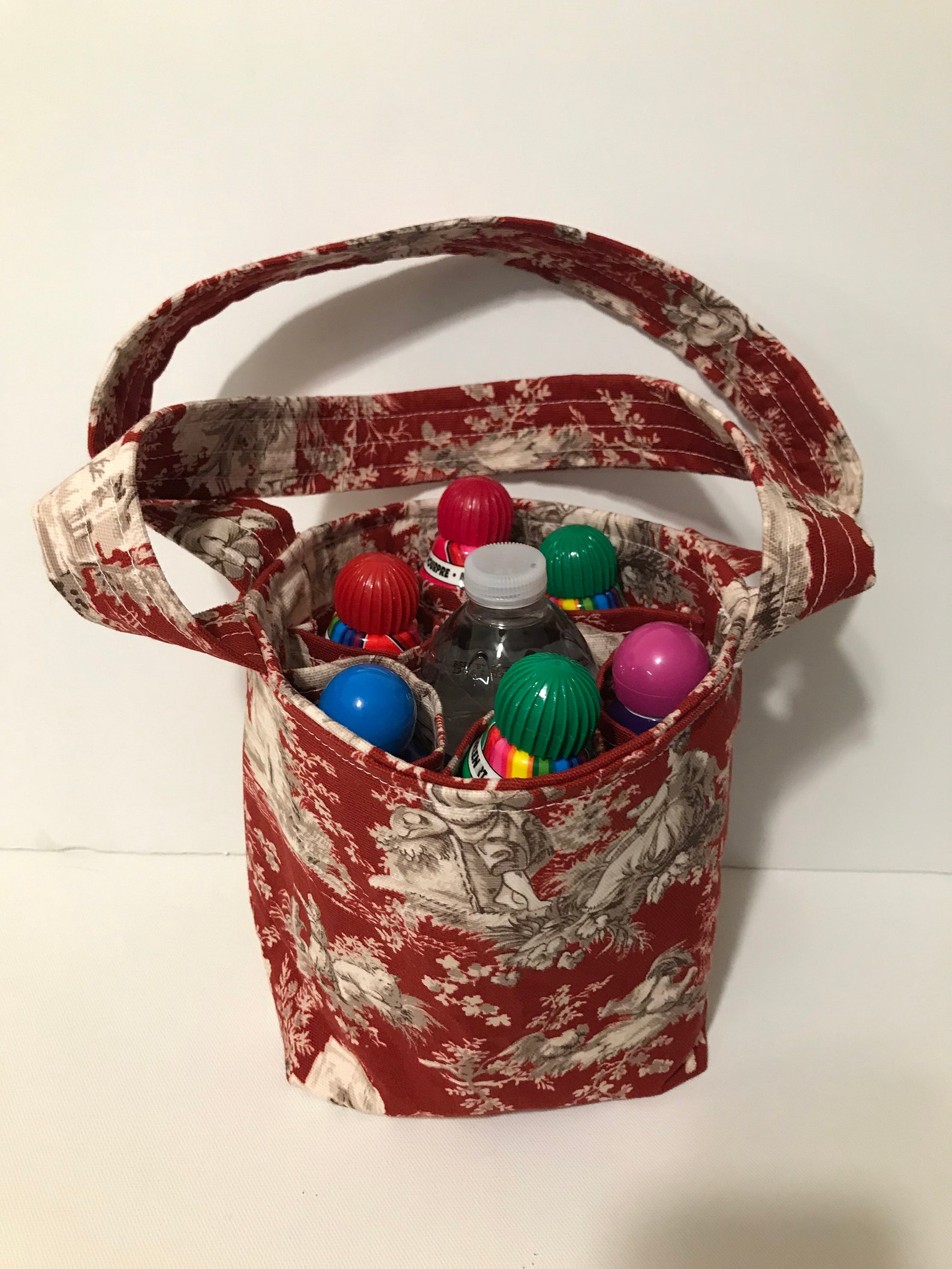 Red Toile Design lucky Bingo Bag-bingo Tote-organizer Caddy | Etsy