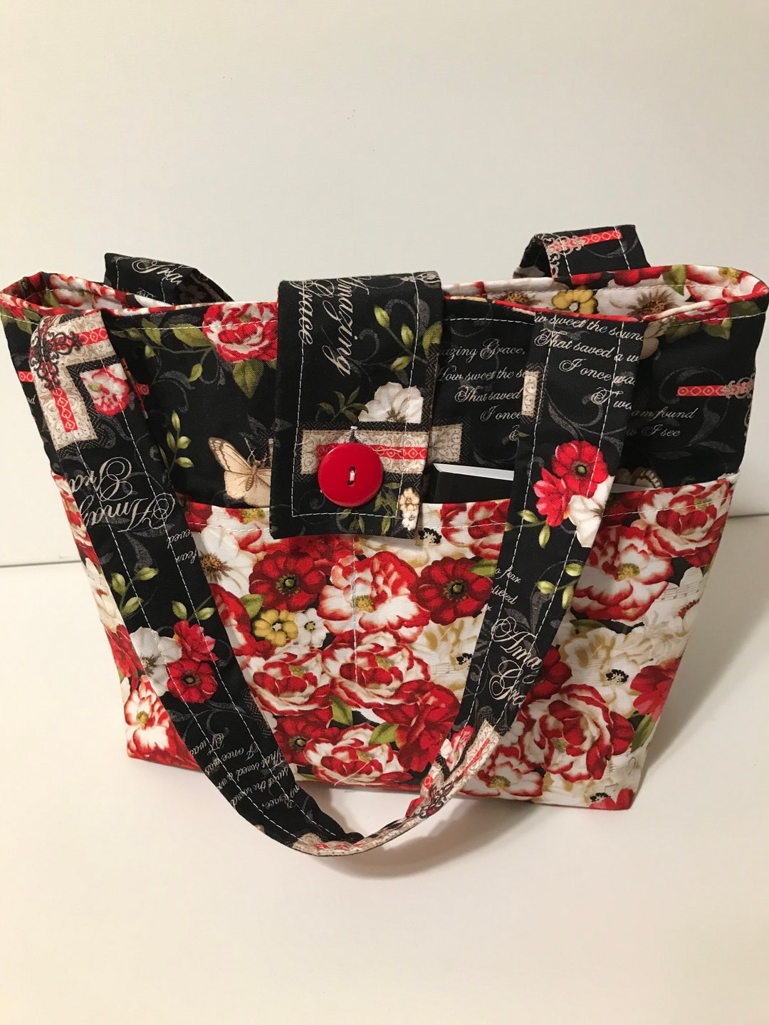 Beautiful Red and Black Design Bible Tote /bible Bag -ceremony ...