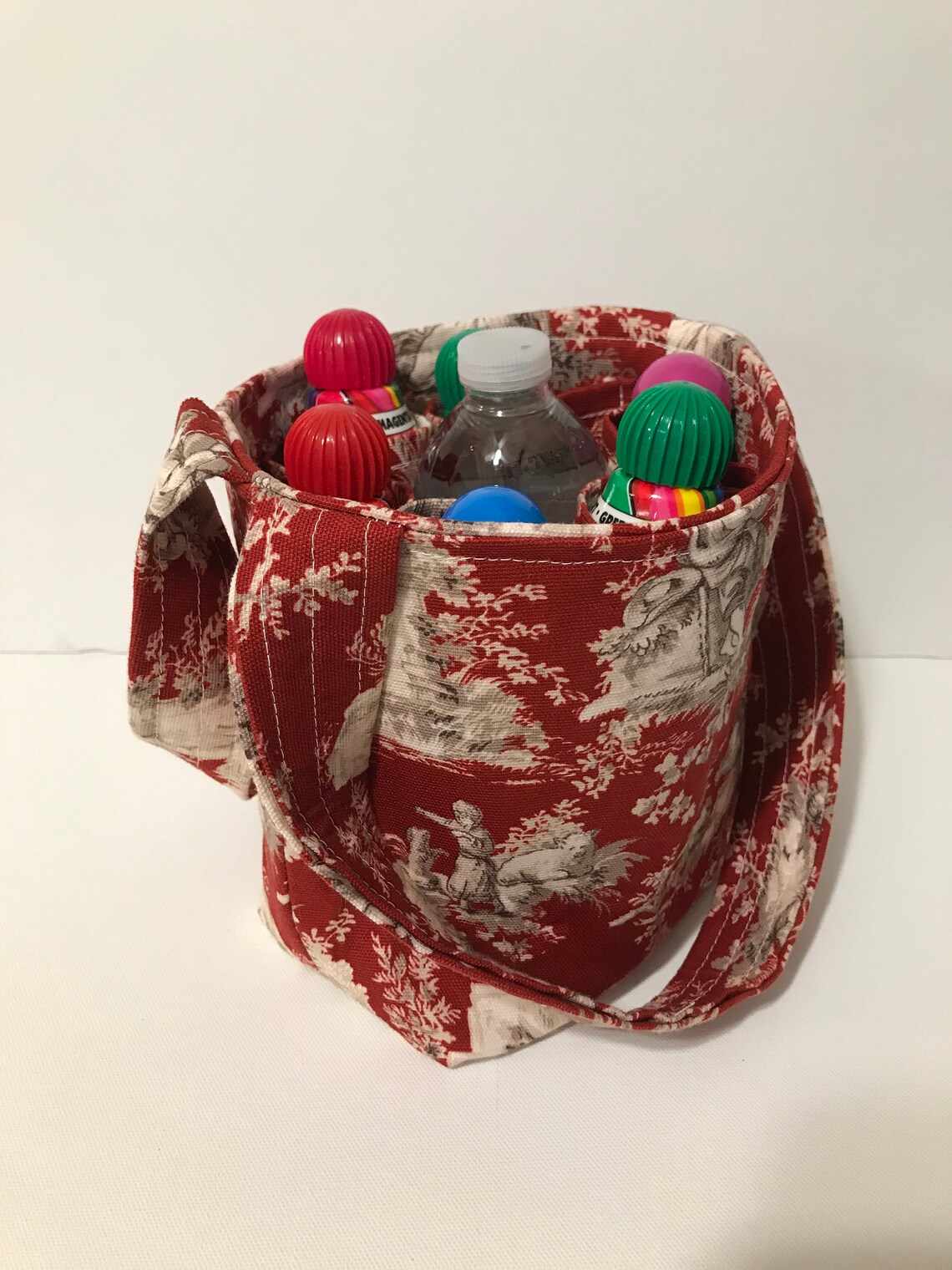 Red Toile Design lucky Bingo Bag-bingo Tote-organizer Caddy - Etsy