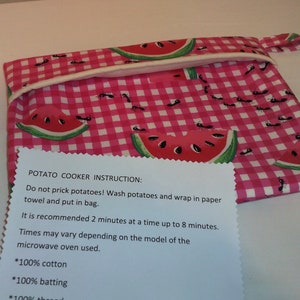 Large Microwave Potato Bag potato Express Pouch-perfect - Etsy