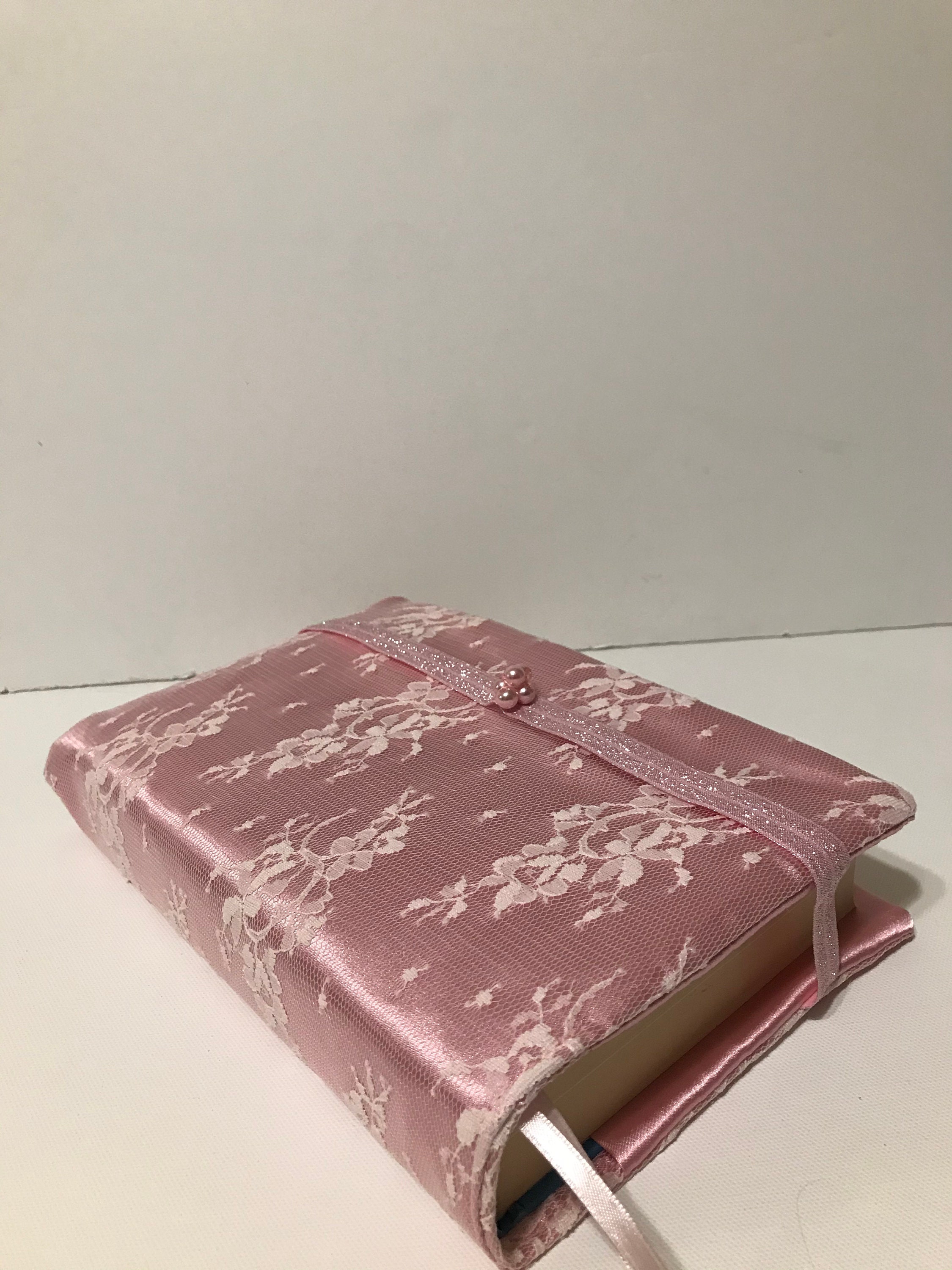 Beautiful Blush Satin and Lace Design Bible Cover Holy | Etsy