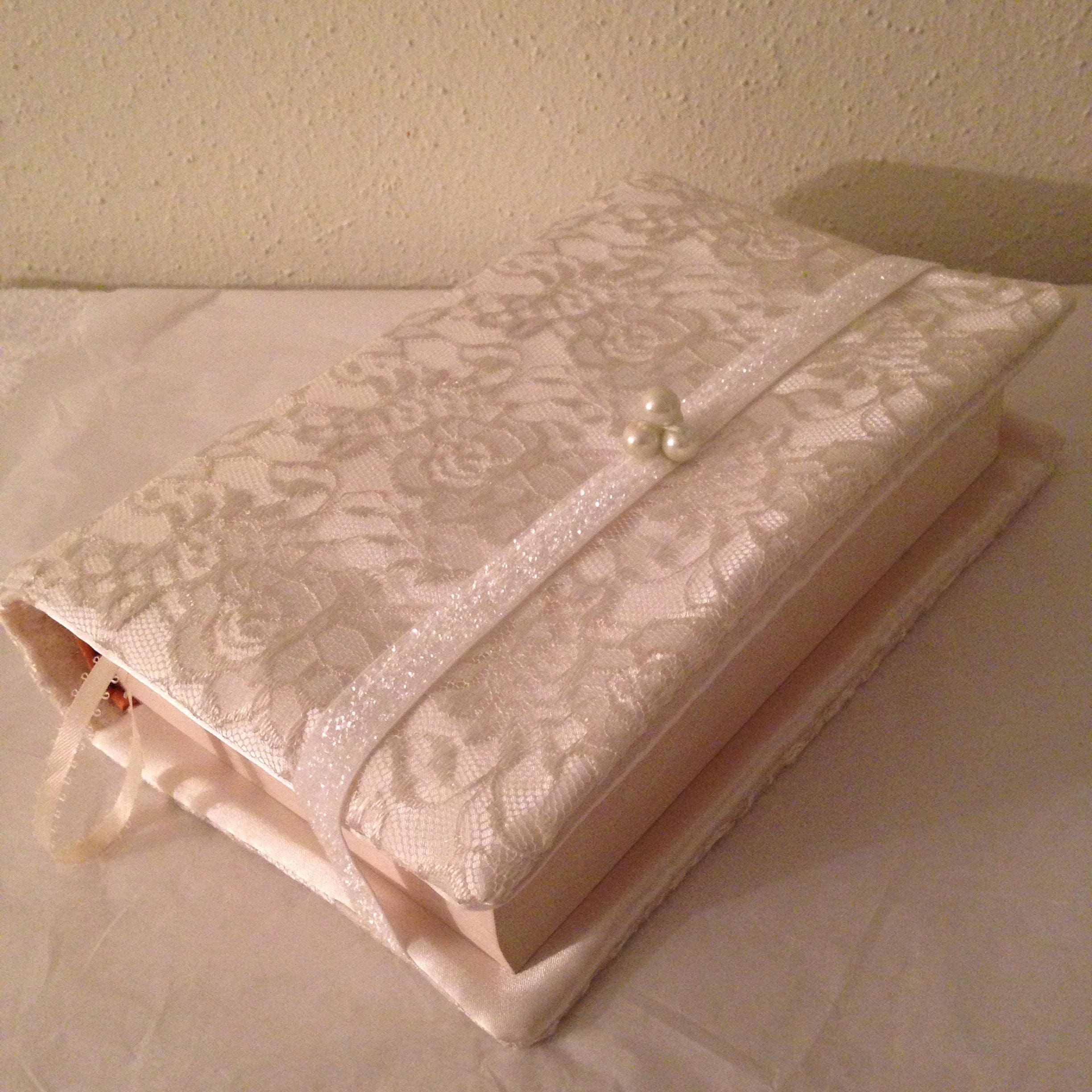 Beautiful Ivory Satin and Lace Design Bible Cover - Holy Bible King ...