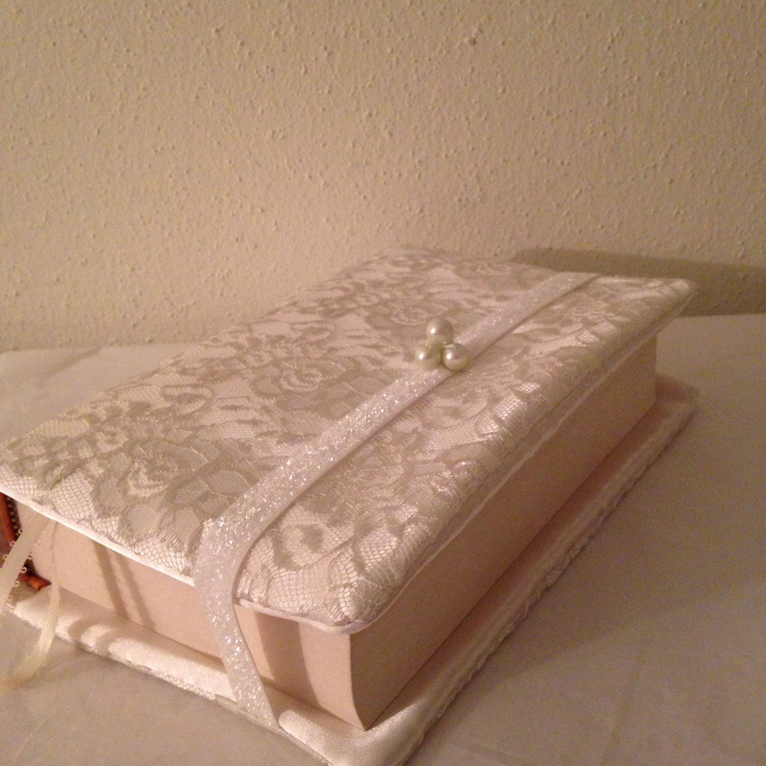 Beautiful Ivory Satin and Lace Design Bible Cover - Holy Bible King ...