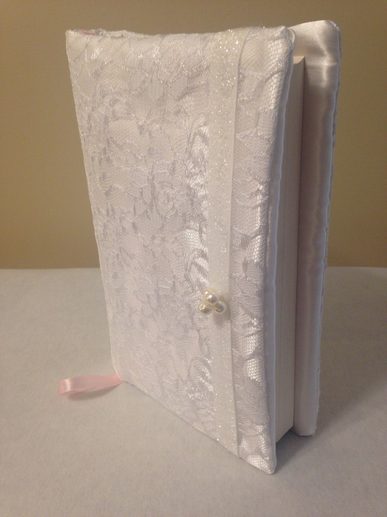 Beautiful Satin White and Lace Design Bible Cover ceremony | Etsy