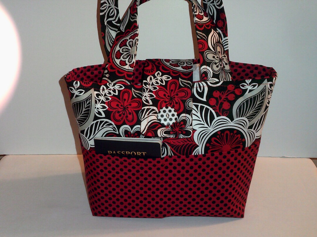 Beautiful Red / Black Floral Design Bible Tote /bible Bag -ceremony ...