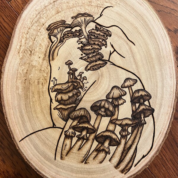 Mushroom Lady Wood Burning Art - Etsy