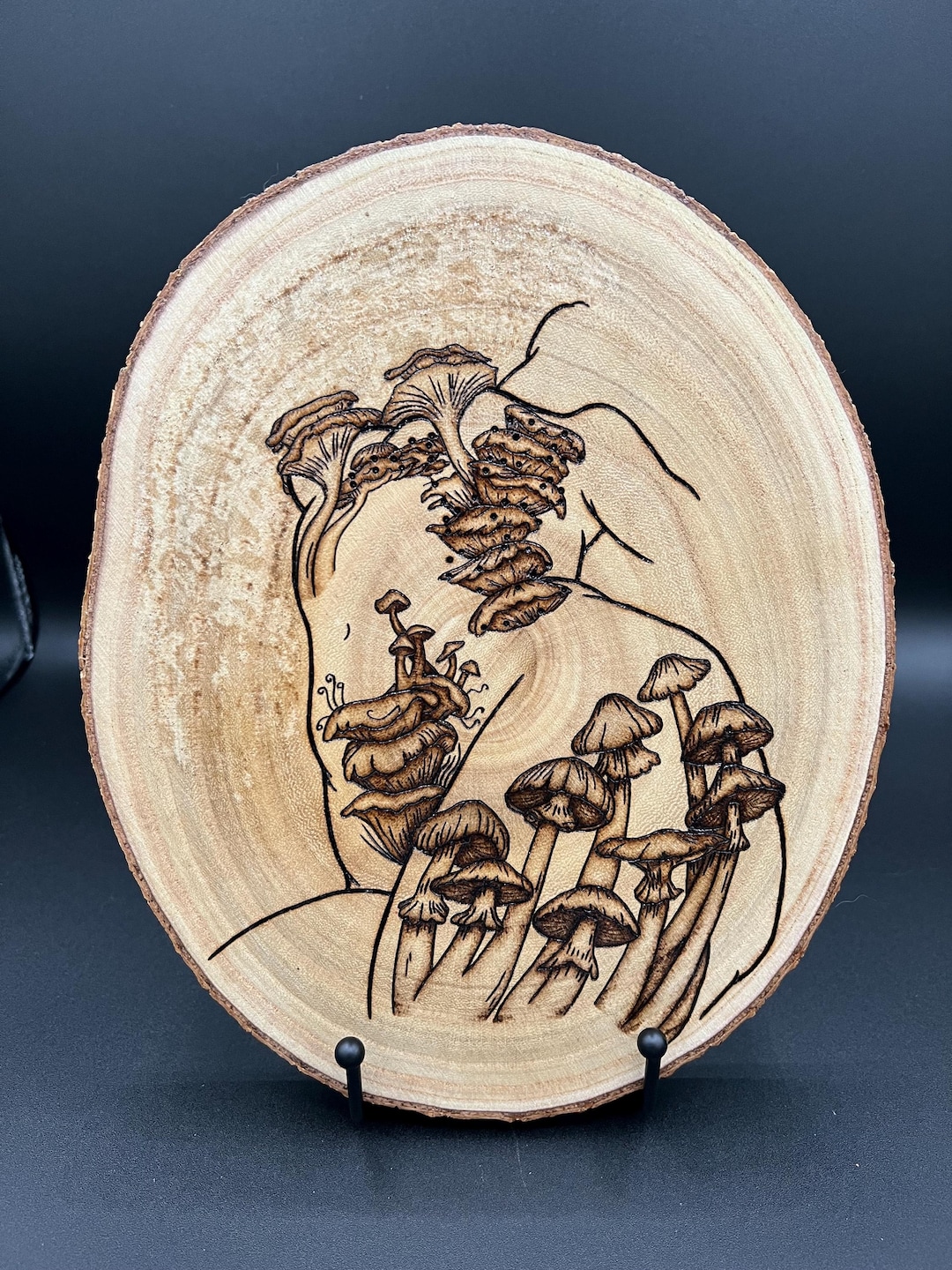 Mushroom Lady Wood Burning Art - Etsy
