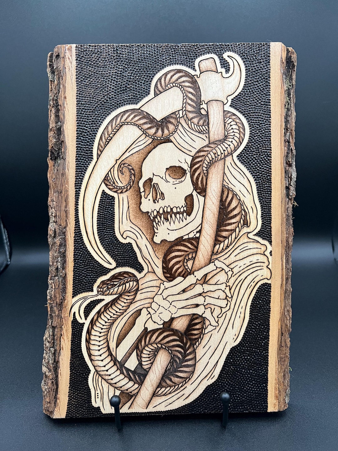 Grim Reaper Snake Wood Burning Art - Etsy