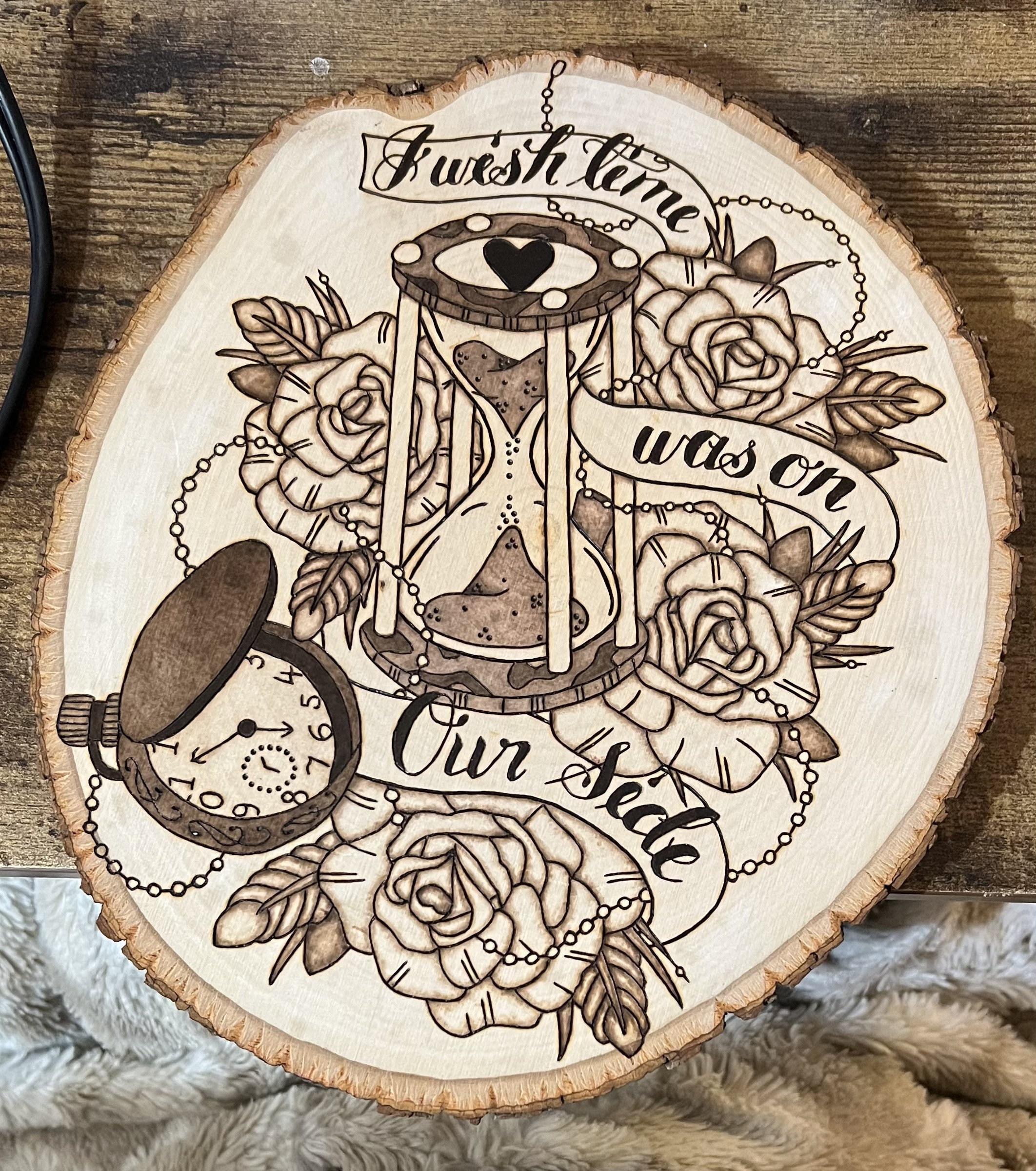 Hourglass Time Wood Burning Art Decor - Etsy