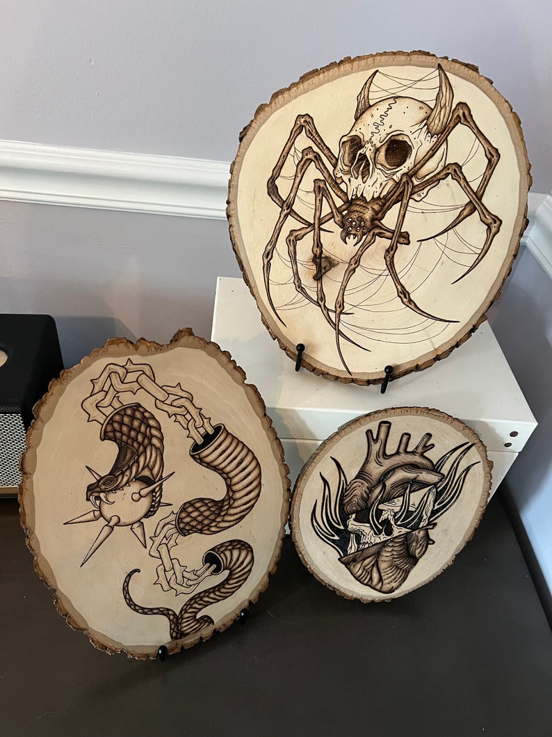Flame Skull Wood Burning Art - Etsy