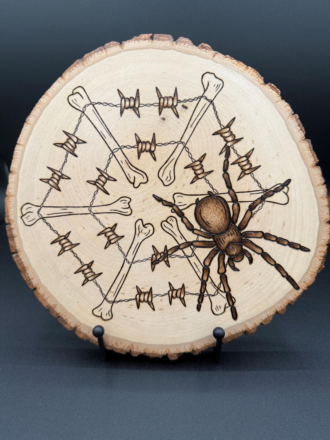 Barbed Wire Spider Wood Burning Art Decor - Etsy