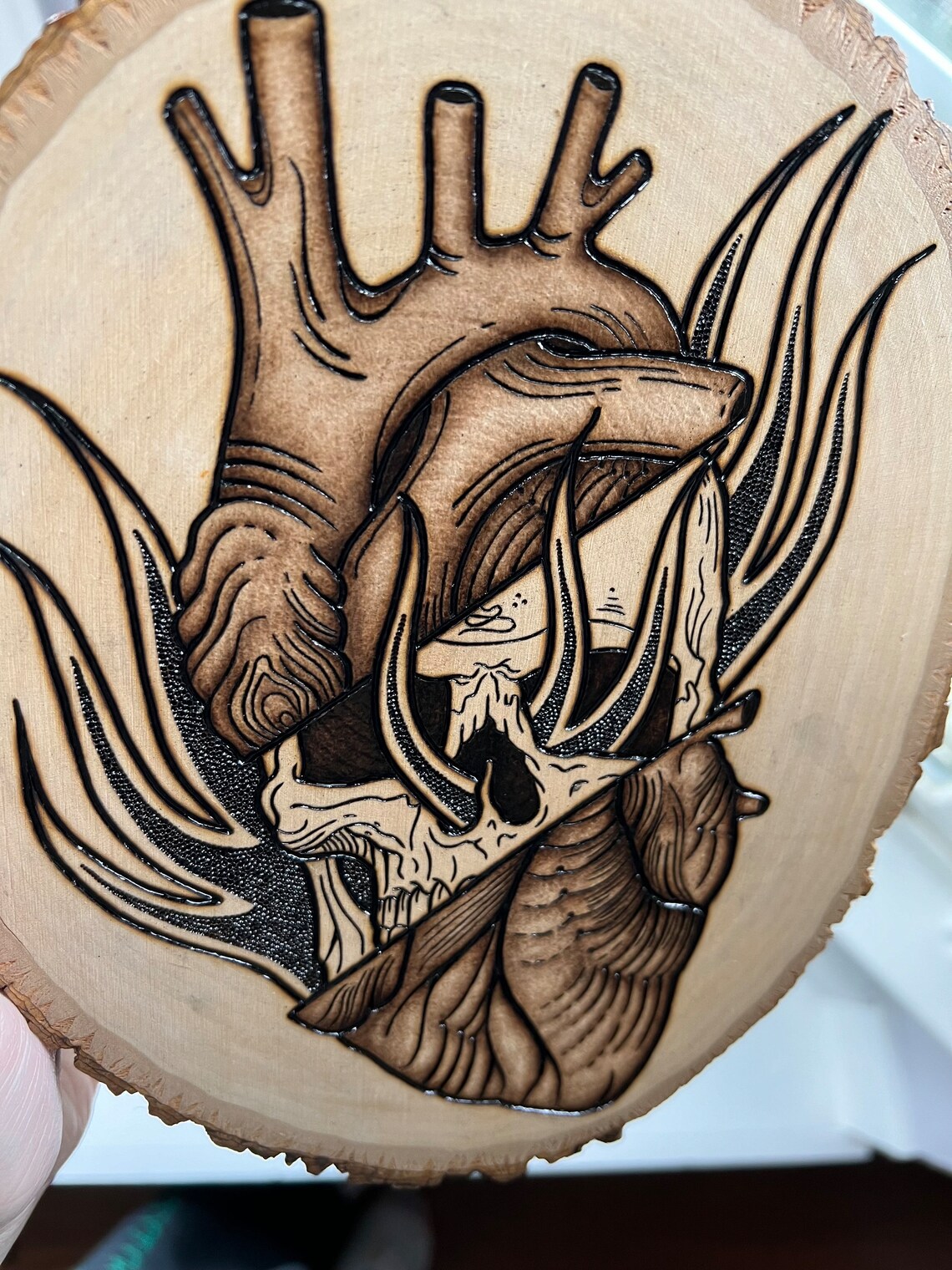 Flame Skull Wood Burning Art - Etsy