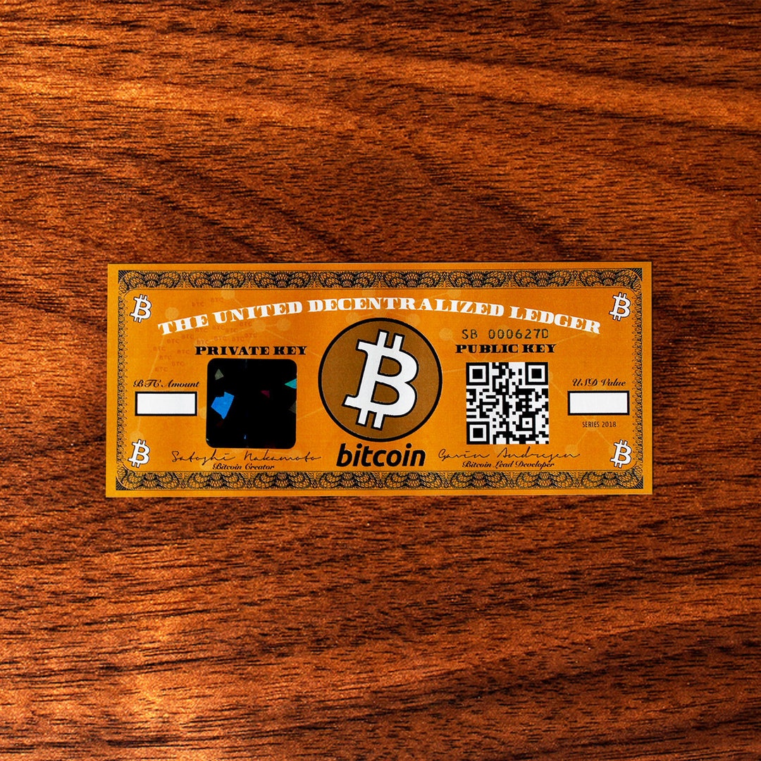 Bitcoin BTC Paper Wallet / the ORIGINAL Bitcoin Dollar Bill - Etsy