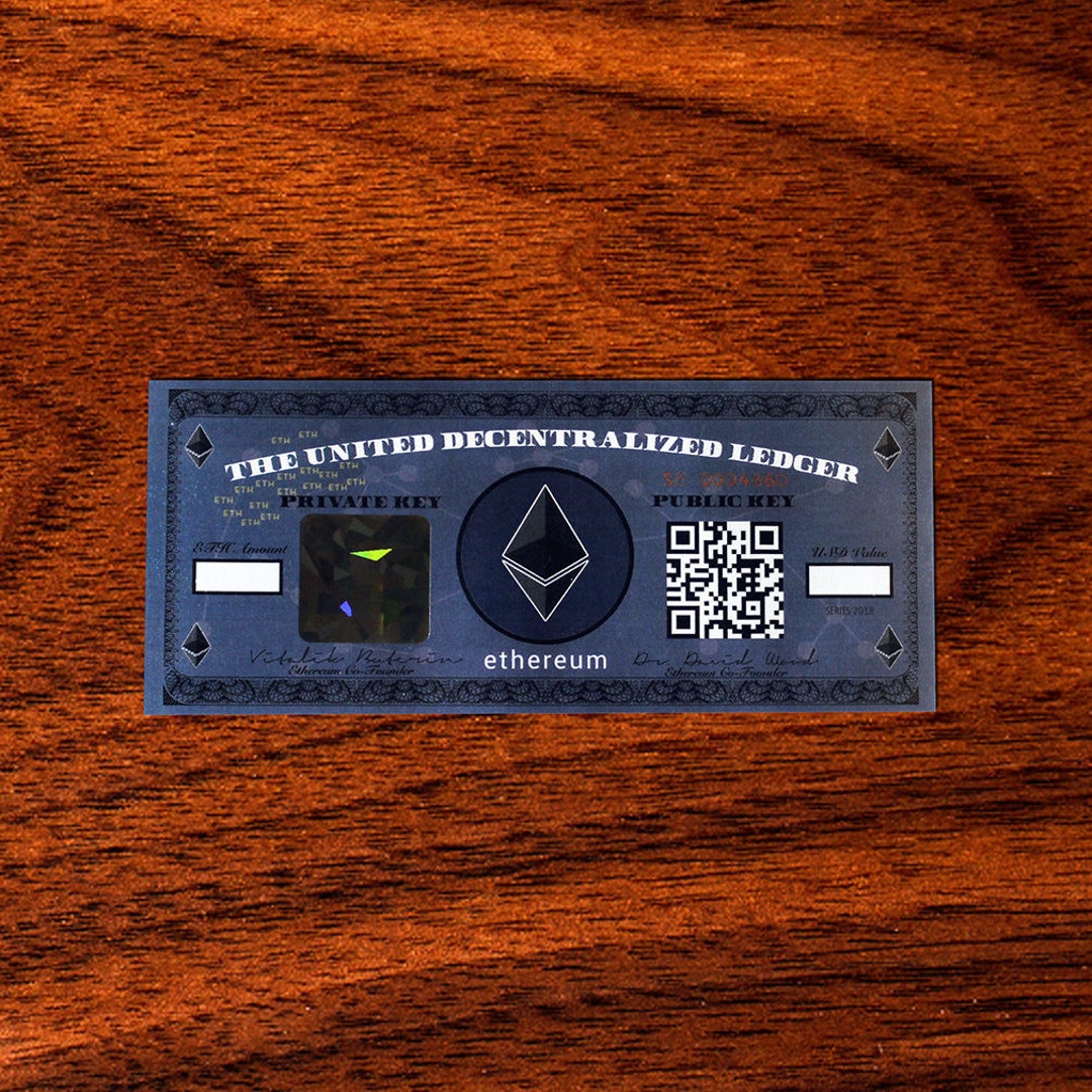 Ethereum ETH Paper Wallet / the ORIGINAL Ethereum Dollar Bill - Etsy