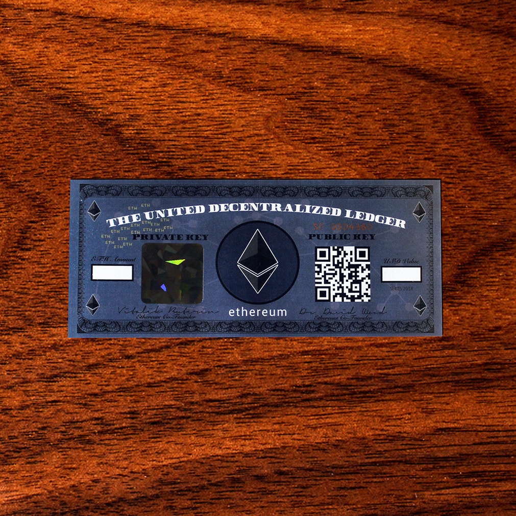 Ethereum ETH Paper Wallet / the ORIGINAL Ethereum Dollar Bill - Etsy