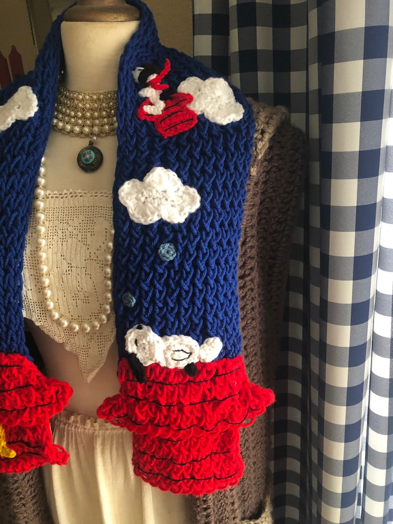 Inspired by Snoopy Woodstock Red Baron Joe Cool Scarves - Etsy
