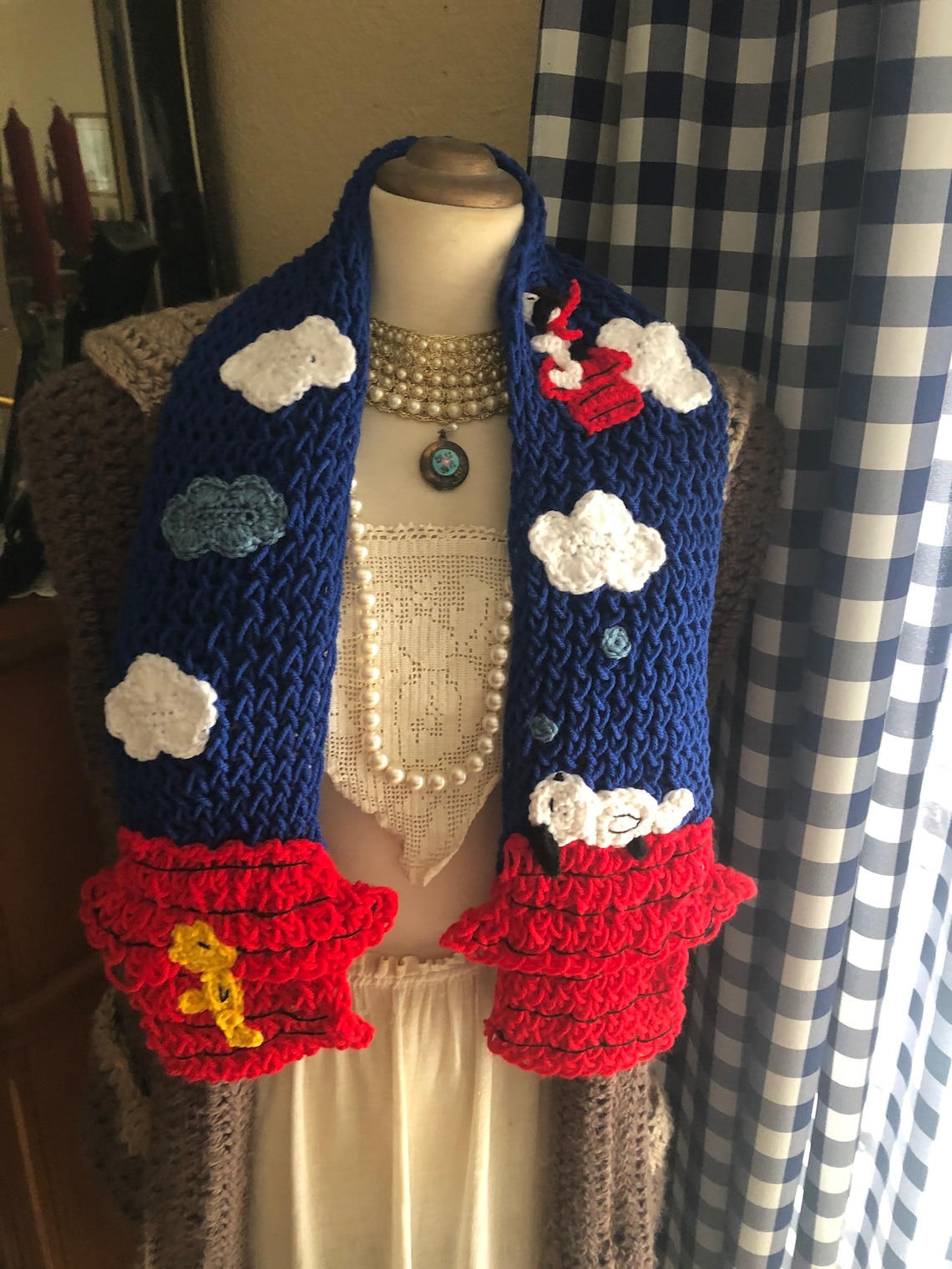 Inspired by Snoopy Woodstock Red Baron Joe Cool Scarves - Etsy