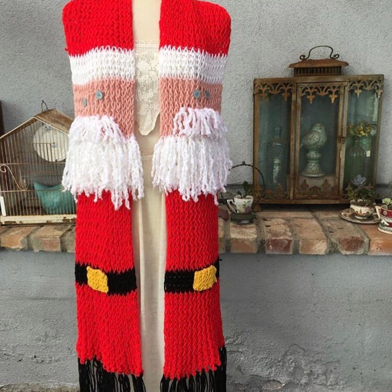 Santa Scarf - Etsy
