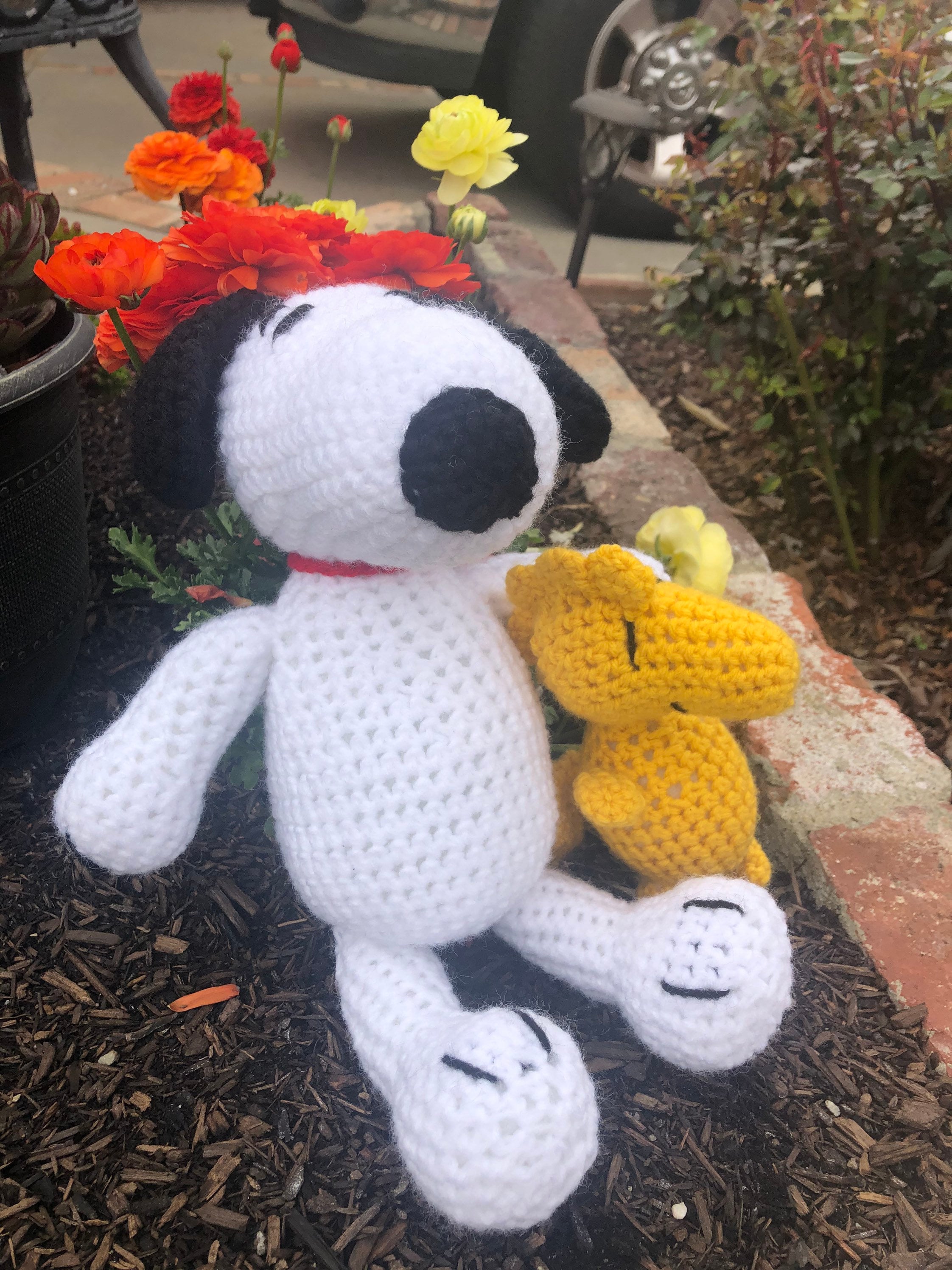 Snoopy and Woodstock Amigurumi: Crocheted Peanuts Stuffed Doll Set - Etsy