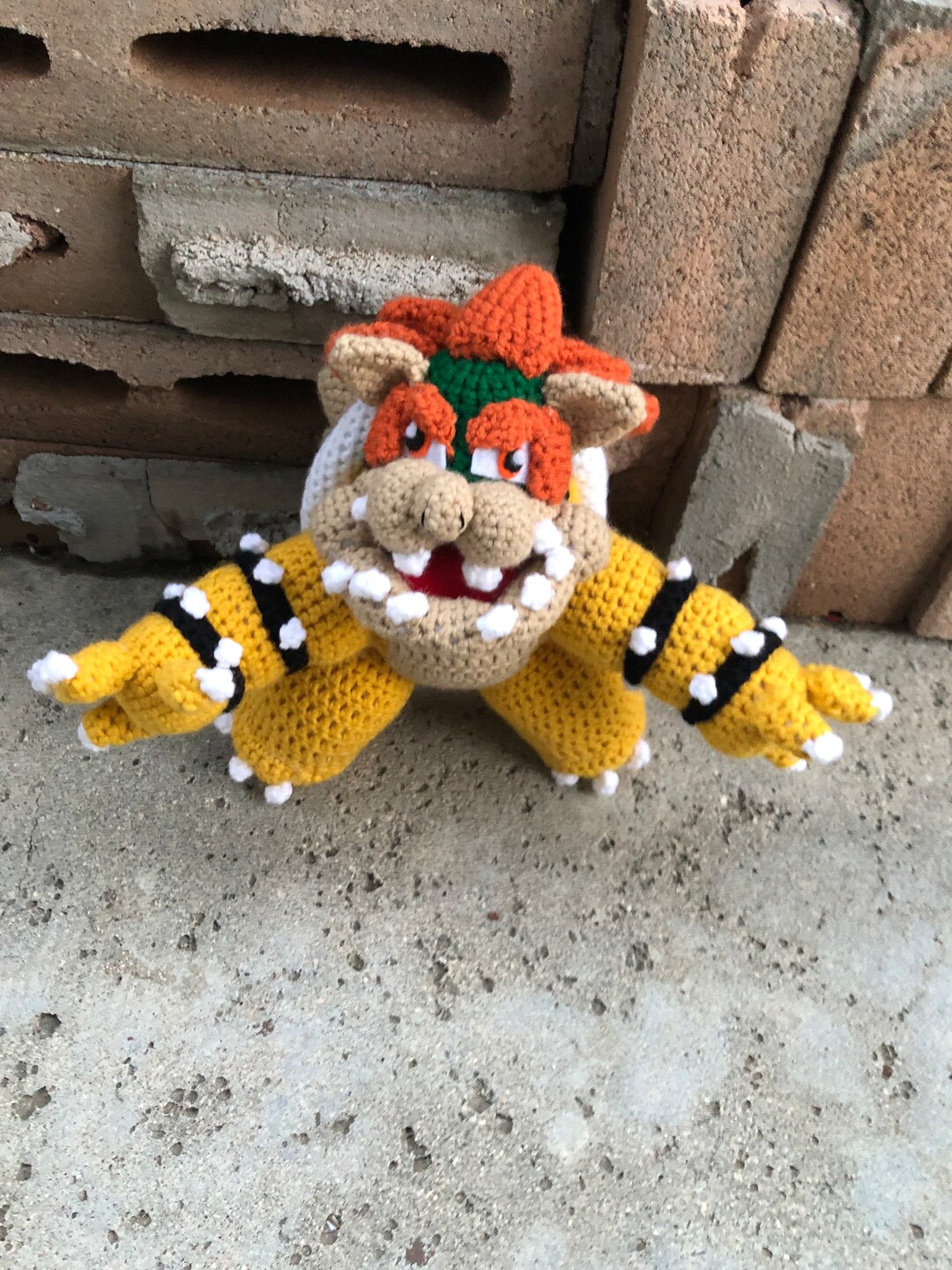 Crochet Stuffed Animal Inspired by Bowser Super Mario Bros Dragon ...